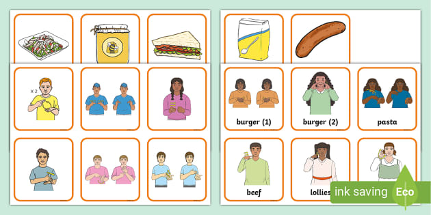 Auslan Food Matching Cards Professor Feito Twinkl