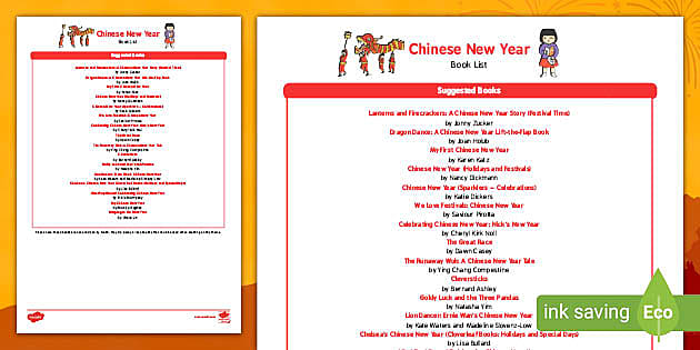 Chinese New Year Book List (teacher made) - Twinkl