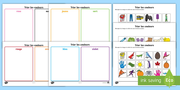 Feuilles d'activités : Trier les couleurs - Twinkl