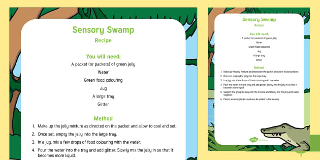 Sensory Swamp Recipe (teacher made) - Twinkl
