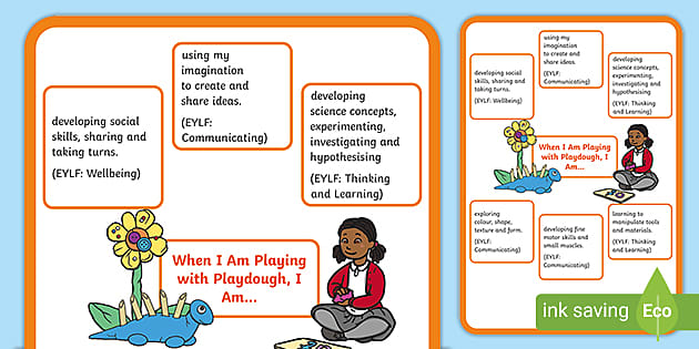 When I Play with Playdough... A4 Display Poster - Twinkl