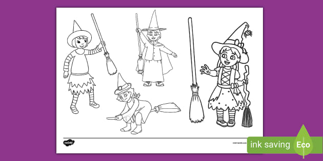 Broomstick Doodle Colouring Page (Lehrer gemacht) - Twinkl