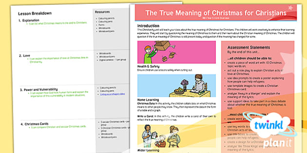 FREE! - RE: The True Meaning of Christmas for Christians Year 5 Planning