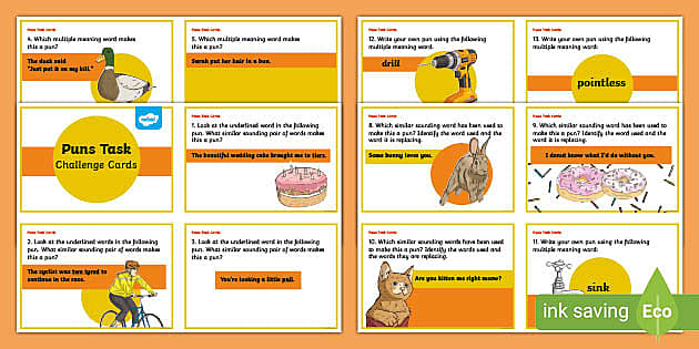 Puns Task Cards (teacher made)