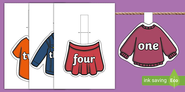 👉 Clothes Numbers in Words Display Bunting - Twinkl