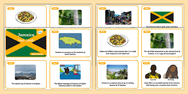 KS1 Jamaica Fact Cards (teacher made) - Twinkl