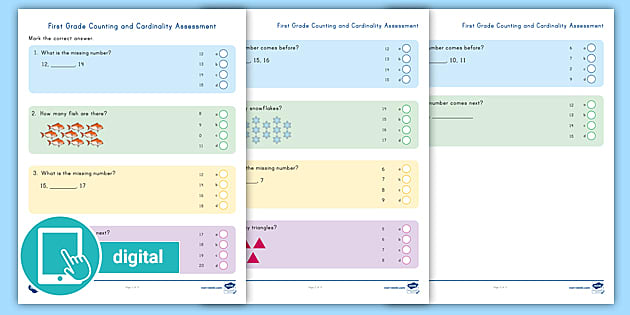 First Grade Counting And Cardinality Assessment