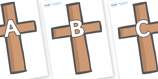 FREE! - A-Z Alphabet on Crosses (teacher made) - Twinkl