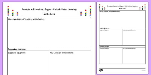 Maths Area Adult Support Prompt Sheet Template