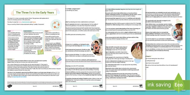 Three I Ofsted Early years - EYFS Inspection - Twinkl