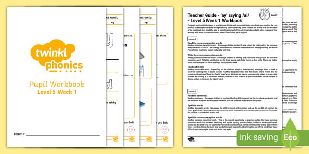 Level 5 Week 1 Phonics Workbook - Resources (teacher made)