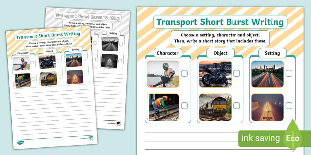 Transport Short Burst Writing Template - Twinkl