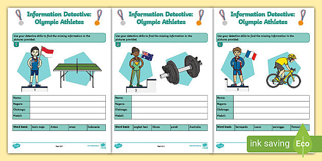 Olympic Athletes Differentiated Writing Activity Indonesian