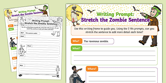 Writing Prompt: Stretch the Zombie Sentence (teacher made)