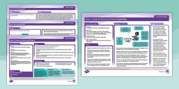 Nursery PE: Transport and Travel - Step 5: Travel on Points and Patches