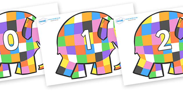 Numbers 0-100 on Elmer to Support Teaching on Elmer - Twinkl