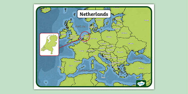 * NEW * Map of Europe: Netherlands Display Poster - Twinkl