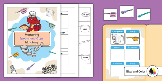 Measuring Spoons and Cups Matching File Folder Game - Twinkl