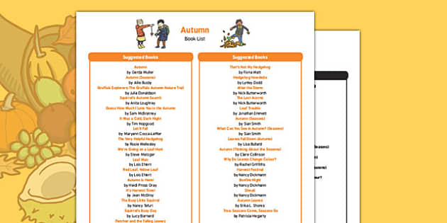 Autumn-Themed Book List (teacher made) - Twinkl