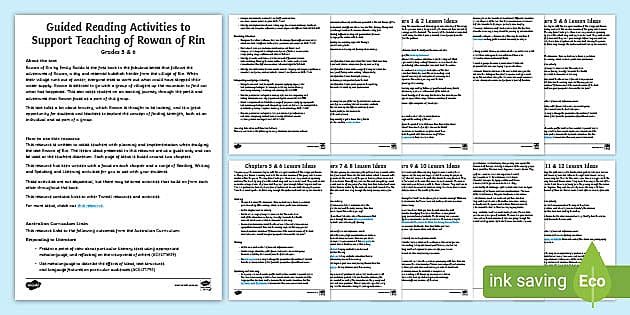 Reading Activities to Support the Teaching of Rowan of Rin