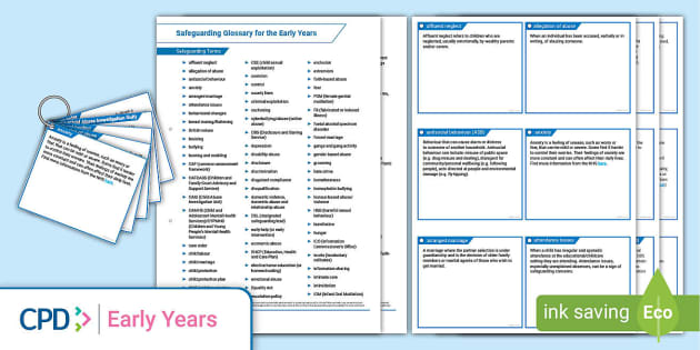 Safeguarding glossary - safeguarding - Twinkl
