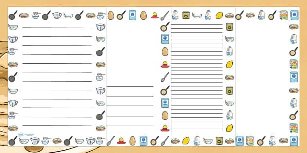 FREE! - Pancake Recipe Page Borders (teacher made) - Twinkl