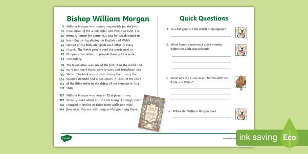 60-Second Reads: Bishop William Morgan