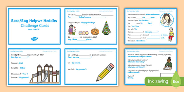 Bocs/Bag Helpwr Heddiw Year 3 and 4 Challenge Cards-Welsh/English, bocs