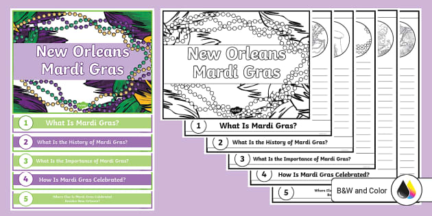New Orleans Mardi Gras Flipbook for 6th-8th Grade - Twinkl