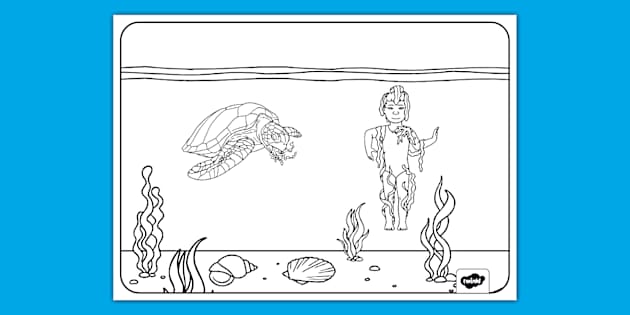 Printable Seaweed Doodle Colouring Page (teacher made)