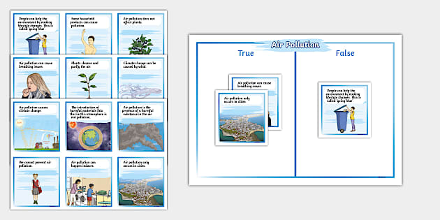 KS2 Air Pollution True or False Sorting Cards - Twinkl