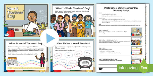 Whole School World Teachers' Day Assembly Pack - Twinkl