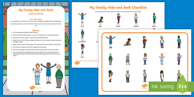 My Family Hide and Seek 'Hide and Seek' Sensory Activity