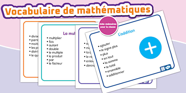 Affiches : Vocabulaire de mathématiques - Twinkl