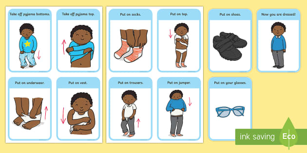 Getting Dressed Routine Cards Boys Teacher Made 