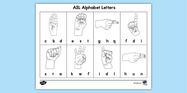 ASL Alphabet Letters A-I Activity (Lehrer gemacht) - Twinkl