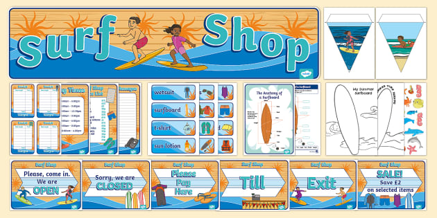 Surf Shop Role Play Pack (teacher made) - Twinkl