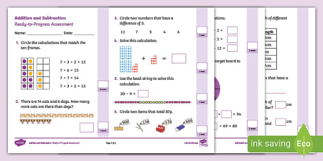 👉 Assessment of Year 2 Ready-to-Progress Criteria: Addition and