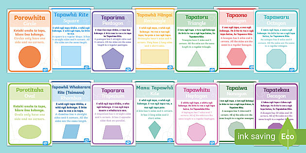 2D shapes meanings in Te Reo Māori. (teacher made) - Twinkl