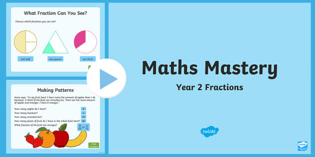 Year 2 Maths Mastery Fractions PowerPoint (teacher made)