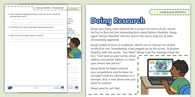 Grade 3 Robotics And Coding Digital Safety Doing Research