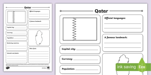 Qatar Fact File Template,Qatar (teacher made) - Twinkl