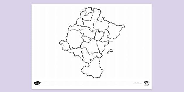 FREE! - Map of Navarra Colouring | Colouring Sheets - Twinkl