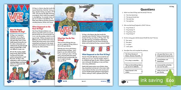 LKS2 VE Day: Reading Comprehension (Teacher-Made)