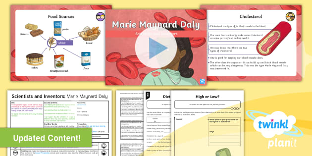 Science: Scientists and Inventors: Marie Maynard Daly Year 6 Lesson Pack 3