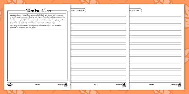 Eighth Grade Fall Writing: The Corn Maze - Twinkl