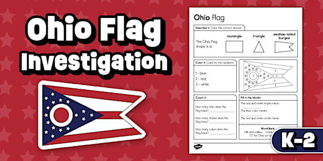 Ohio Flag Investigation Worksheet for K-2nd Grade