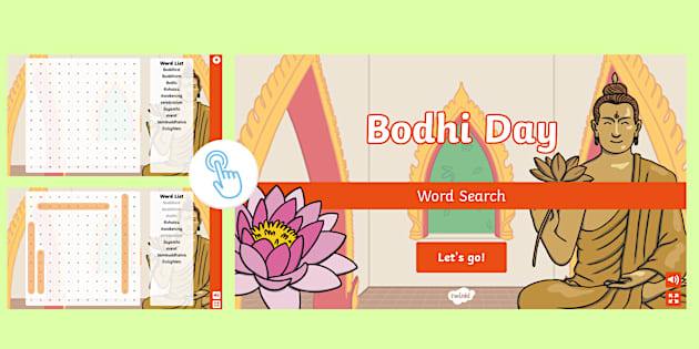 Bodhi Day Interactive Word Search - Twinkl