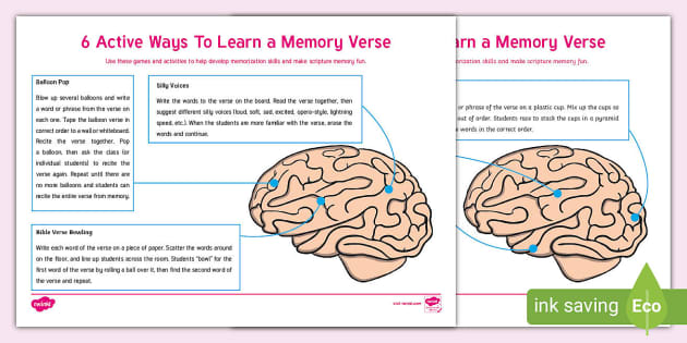 Five Fun Ways to Learn a Bible Memory Verse (teacher made)