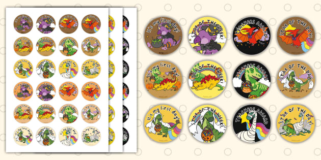 Halloween Dinosaurs | Back to School Stickers | Neutral Colours